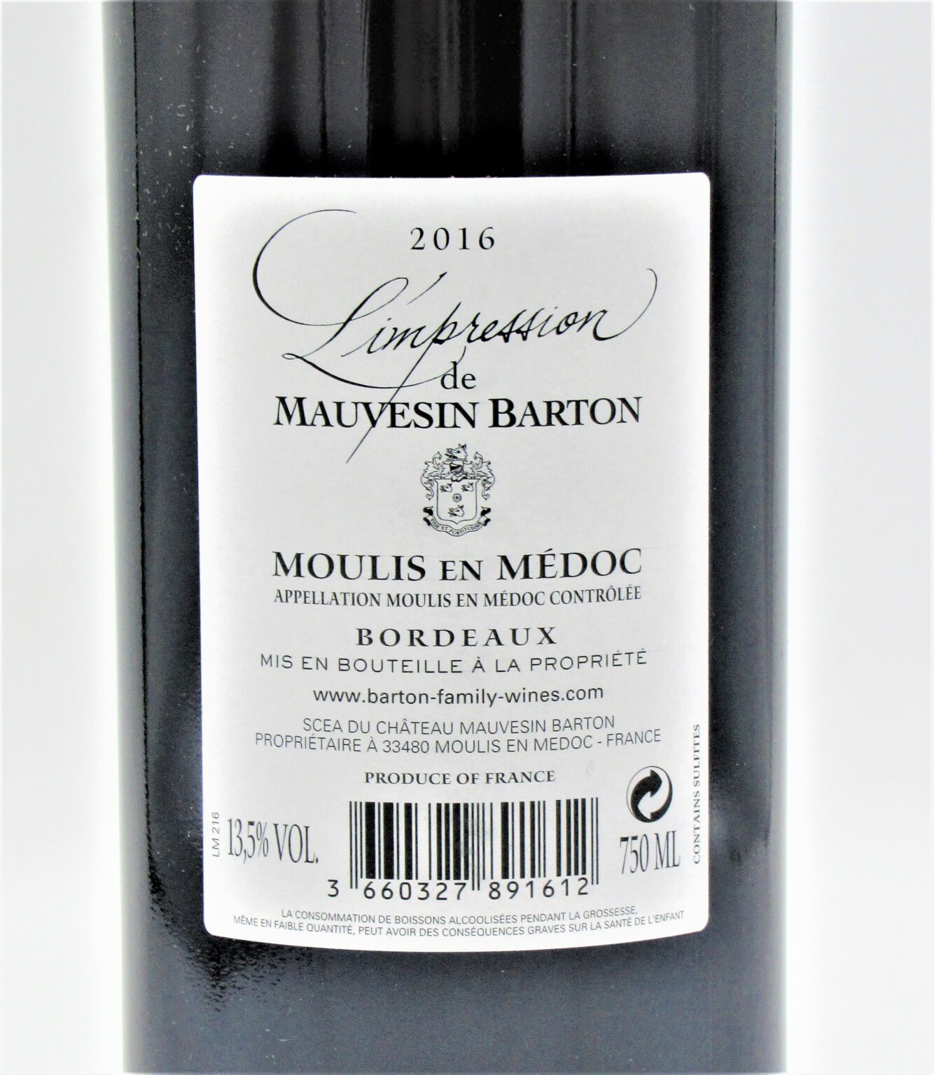 Moulis en Medoc L'Impression de Mauvesin Barton 2016 - La Cave Saint ...