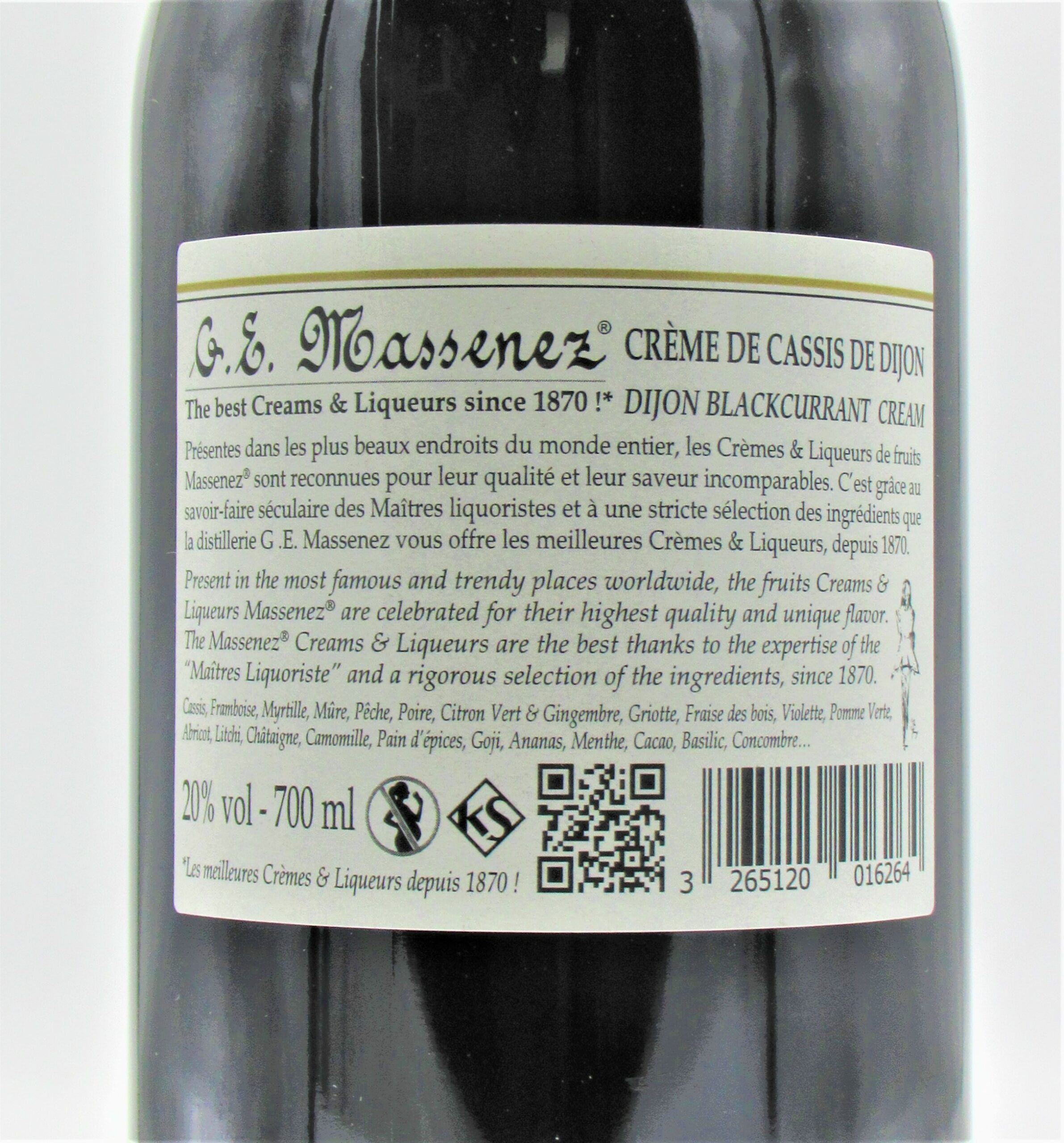 Crème de Cassis de Dijon Distillerie Massenez - La Cave Saint-Vincent