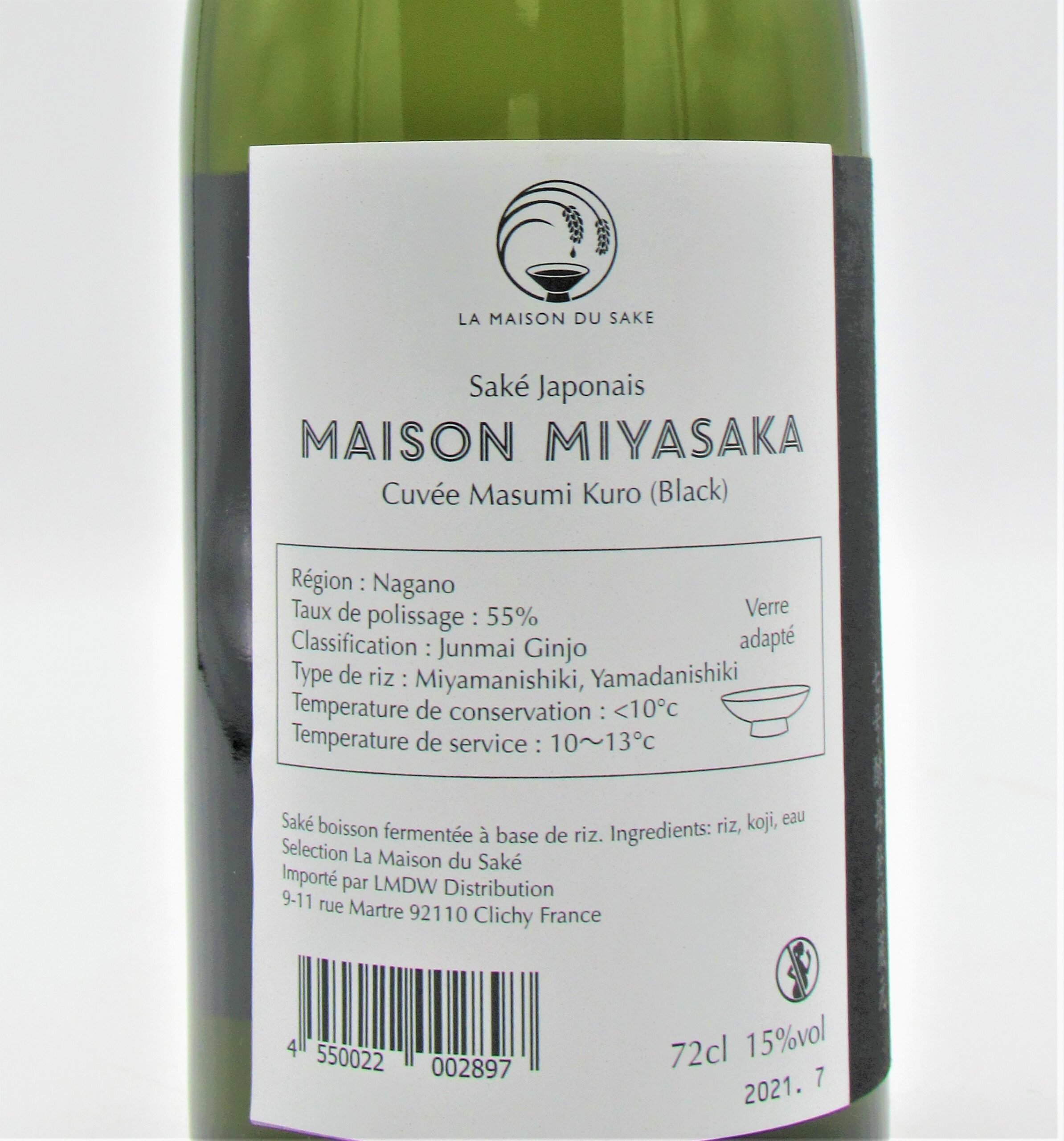 Sake Masumi Kuro Black 15° - La Cave Saint-Vincent